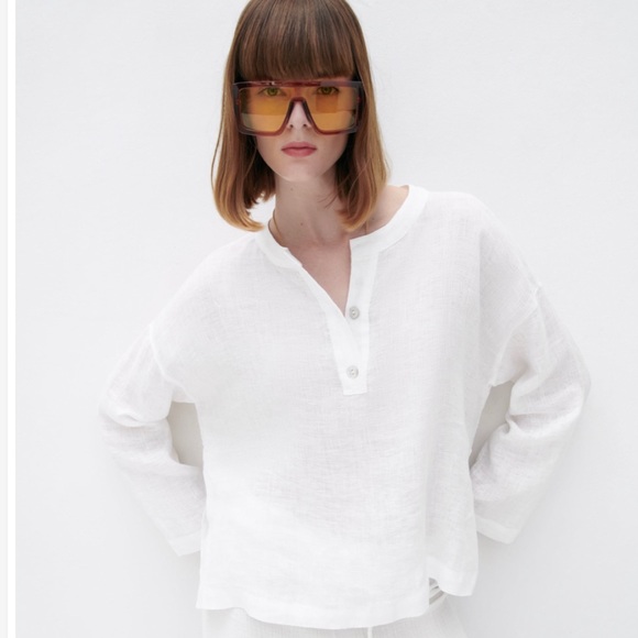 Zara | Tops | Zara Linen Top | Poshmark